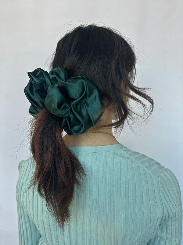 Giant Satin Scrunchie- Deep Teal